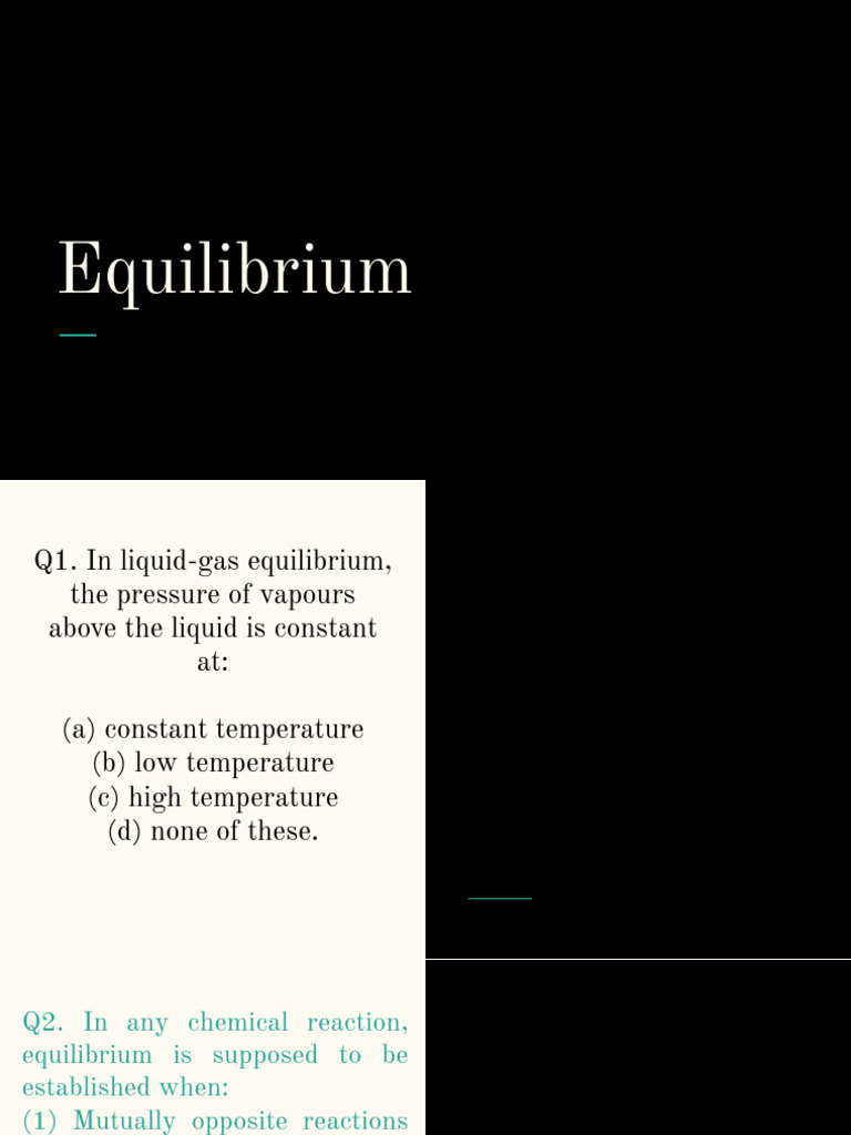 Equilibrium MCQ | PDF