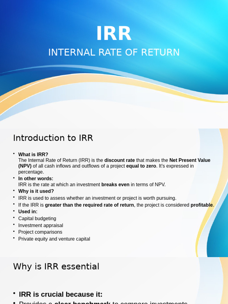 Irr | PDF | Internal Rate Of Return | Net Present Value