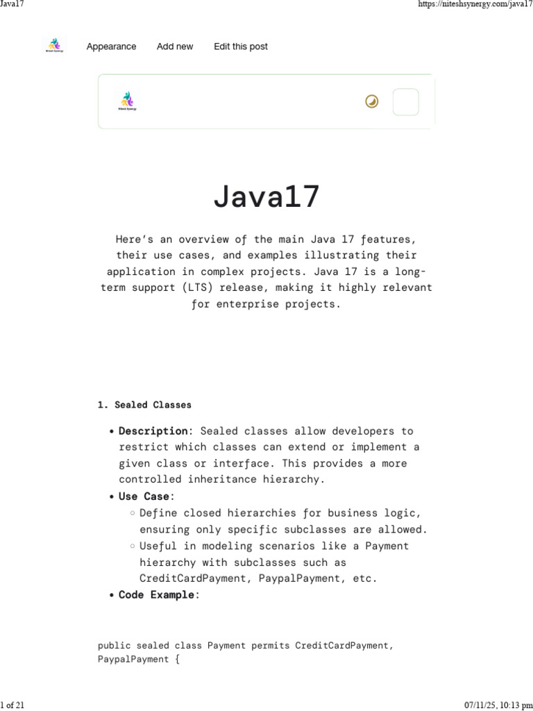 Java17 | PDF | Class (Computer Programming) | Java (Programming Language)