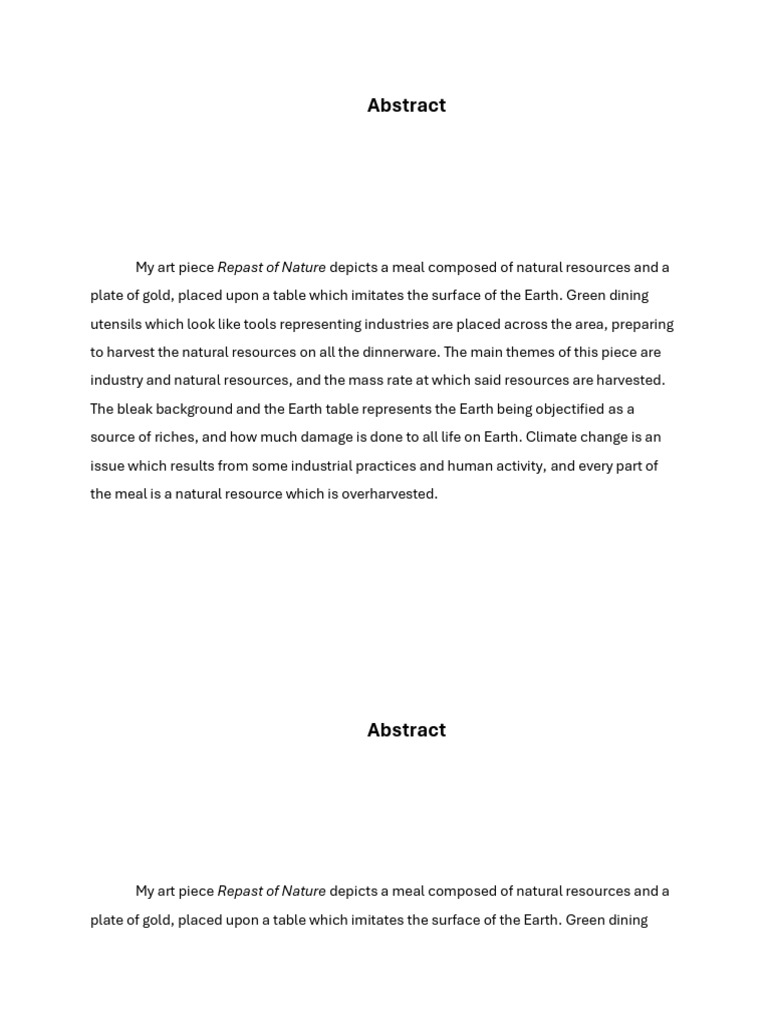 Repast of Nature: Art on Industry & Earth | PDF | Tableware | Earth