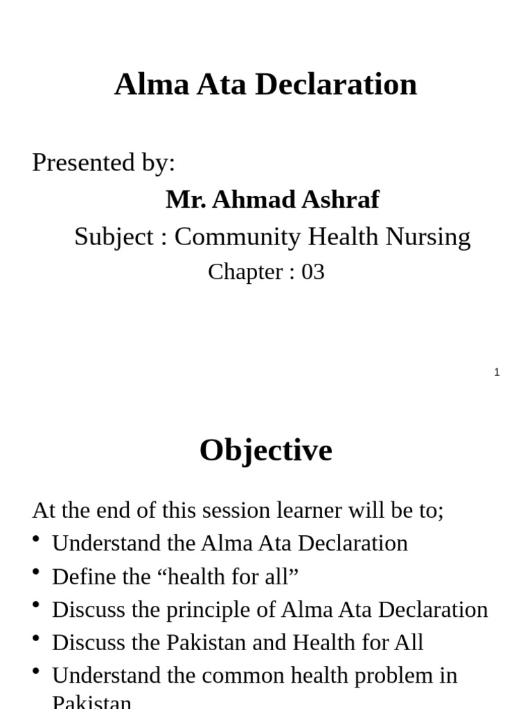 Alma Ata Declaration and Health in Pakistan | PDF | Health Care ...
