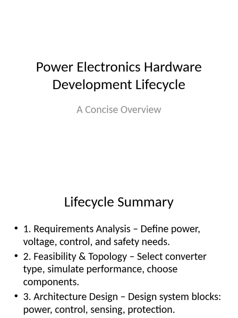 Power Electronics Lifecycle Brief | PDF