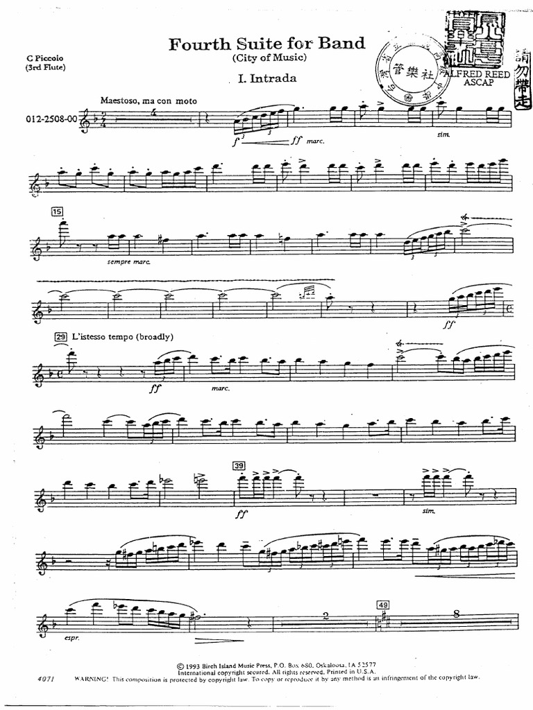 Fourth Suite For Band - Parts | PDF