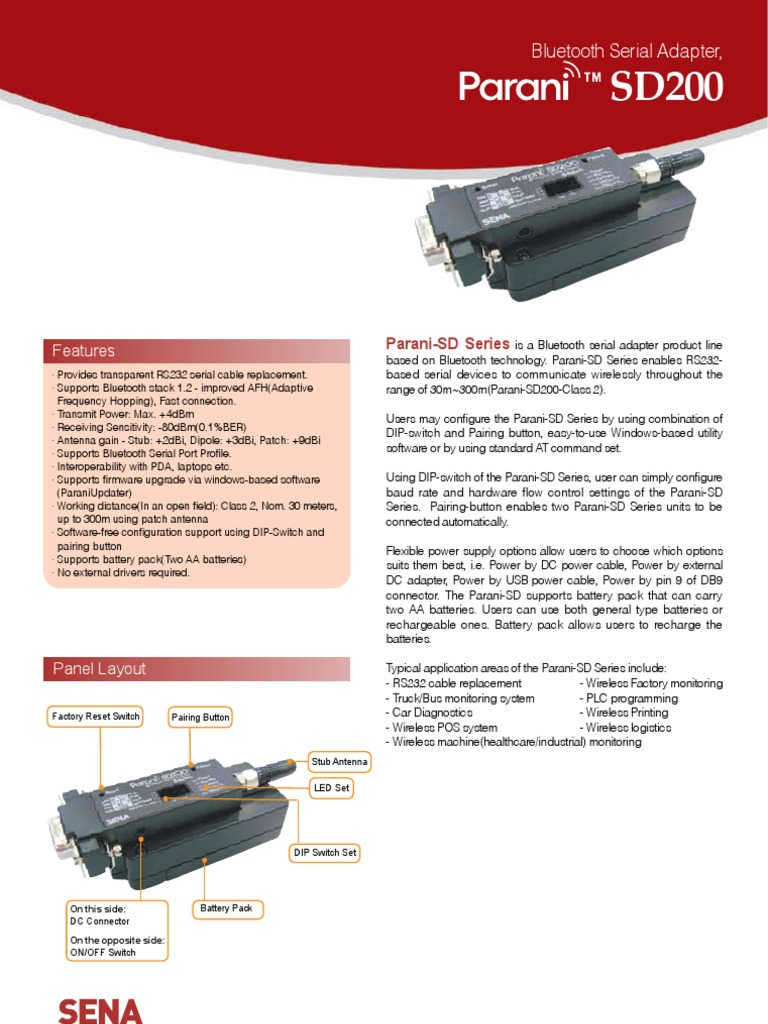 Ds Parani sd200 | PDF | Bluetooth | Wireless