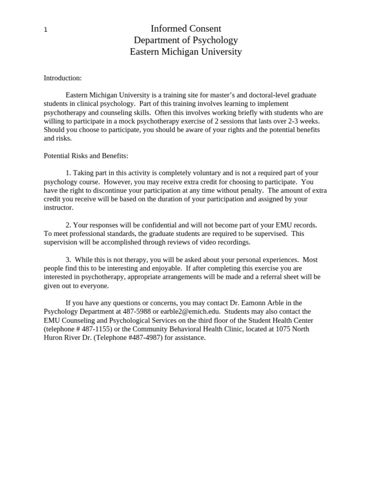 Zoom Consent Form For Mock Therapy | PDF