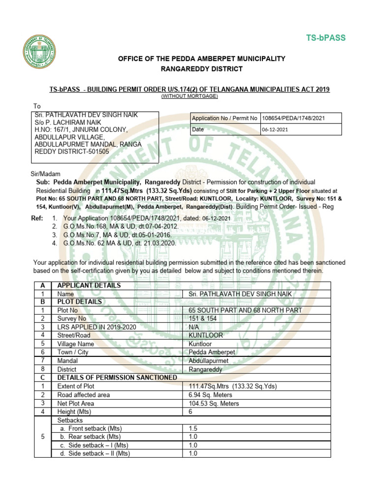 Acknowledgement Building SC 108654 Peda 1748 2021 | PDF