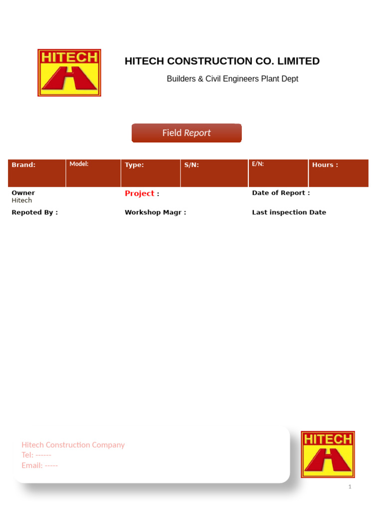 Field Report Cover Page | PDF