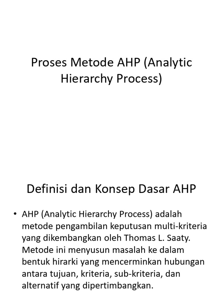Metode AHP | PDF