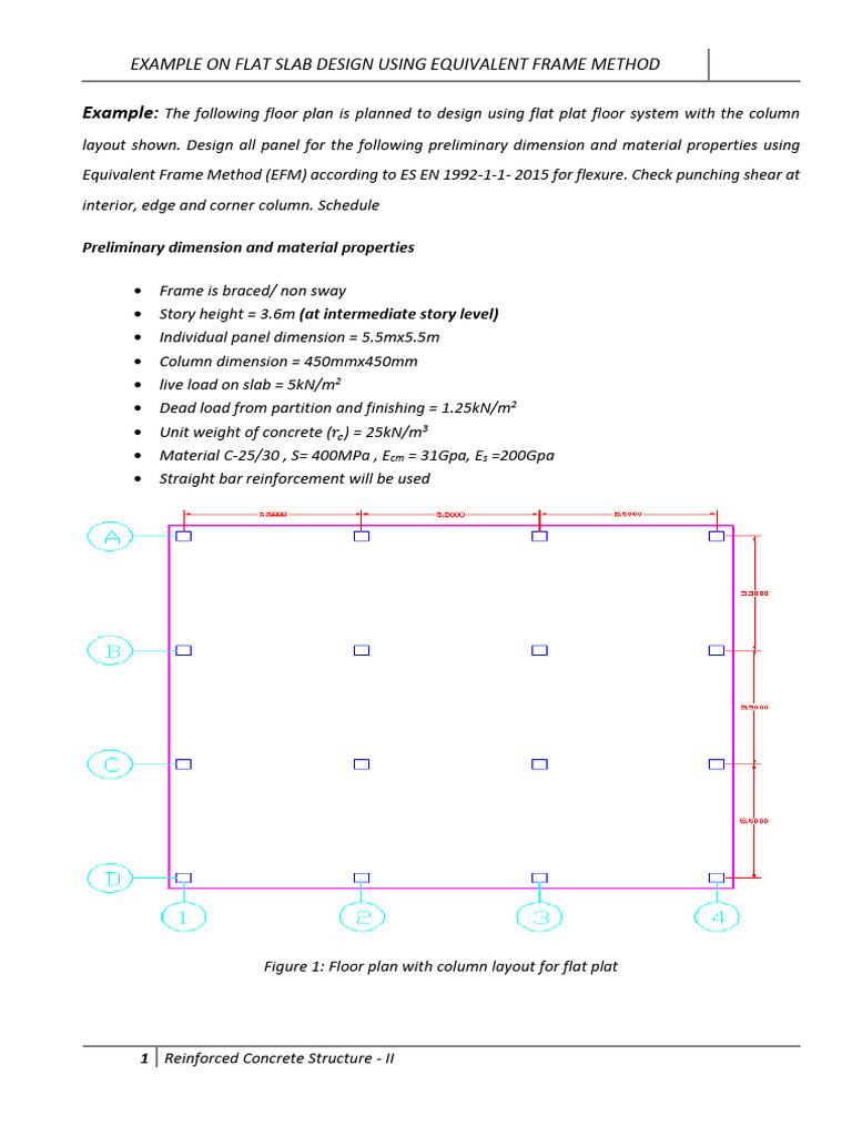 Example On Flat Slab Design Using EFM 2017 | PDF | Column | Concrete