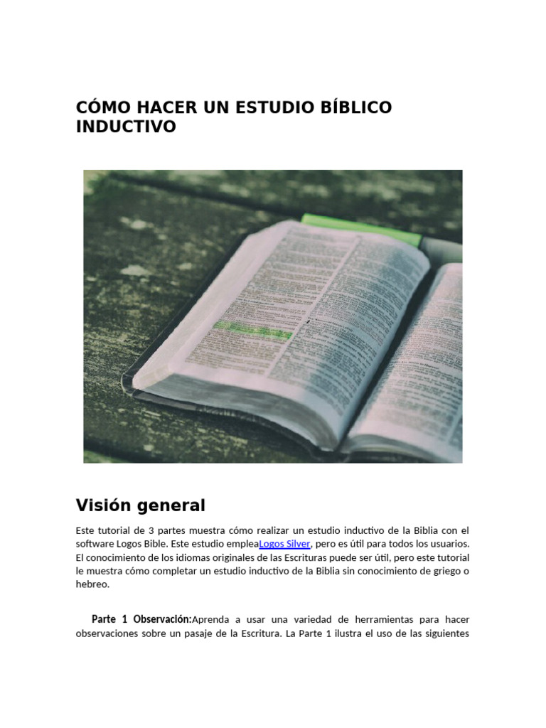 Como Hacer Un Estudio Biblico Inductivo | PDF | Epístola a los efesios ...