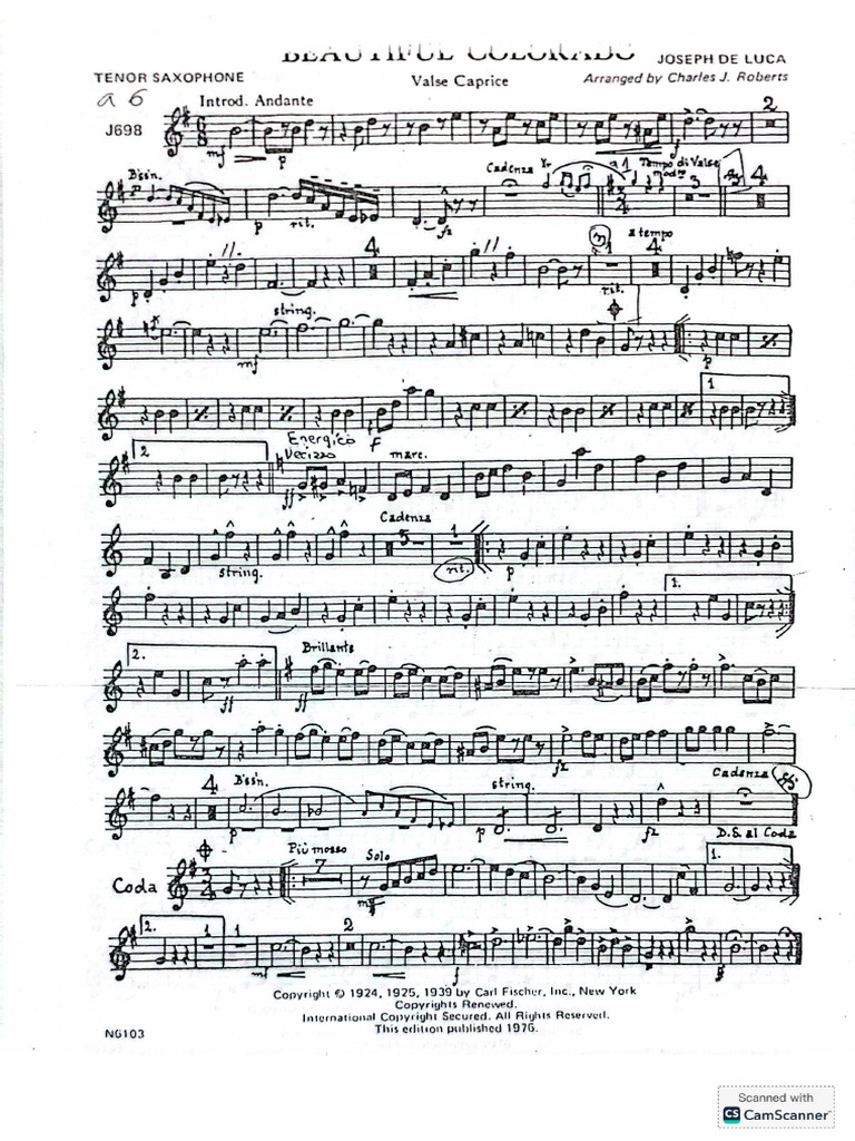 Tenor Sax Beautiful Colorado | PDF