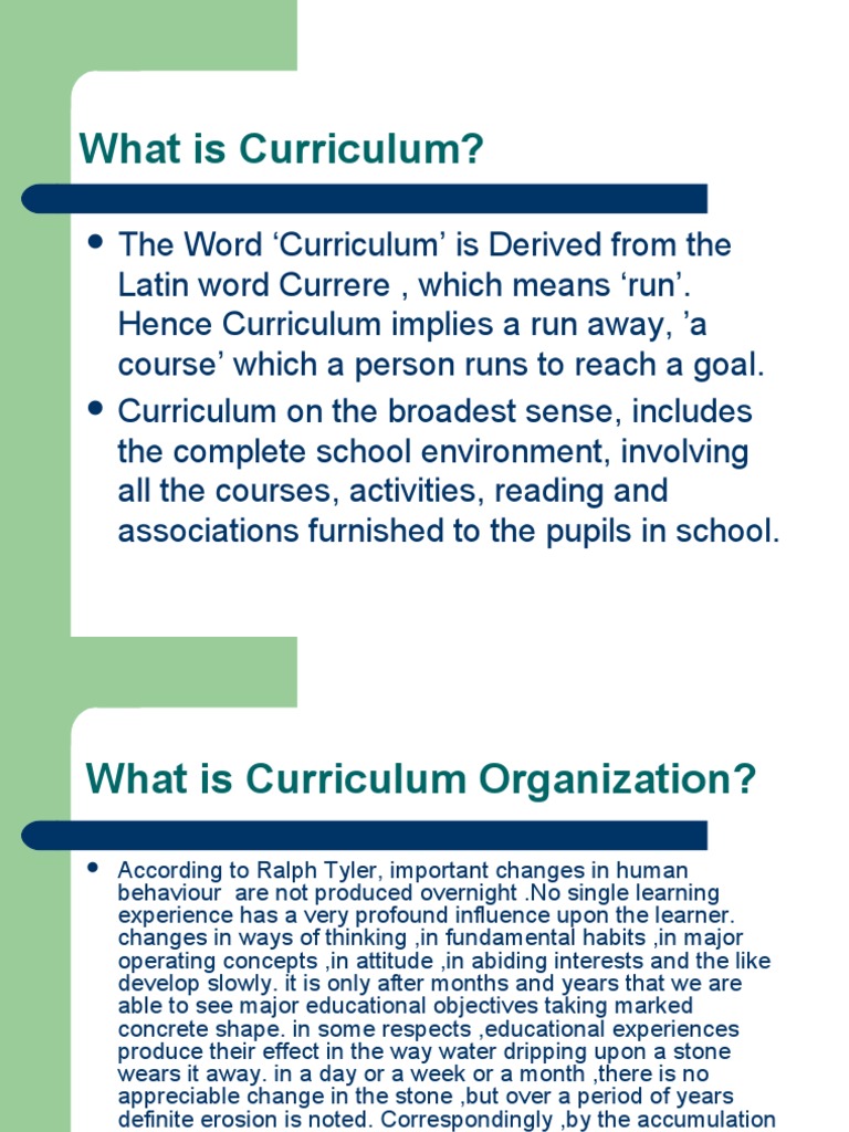 Designs of Curriculum Organization | PDF | Curriculum | Design