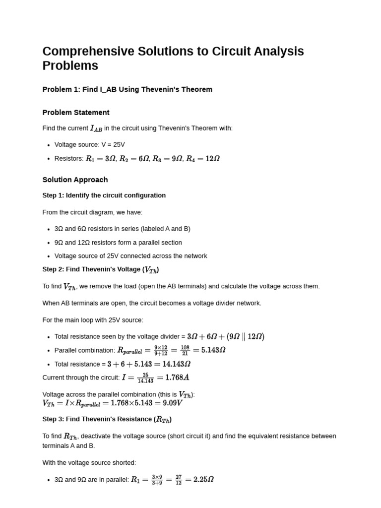 Circuit Analysis Solutions | PDF | Series And Parallel Circuits | Inductor