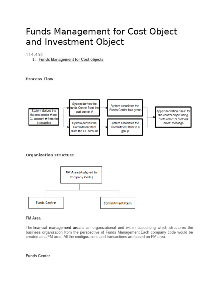 Funds Management for Cost and Investment Objects | PDF | Investment ...