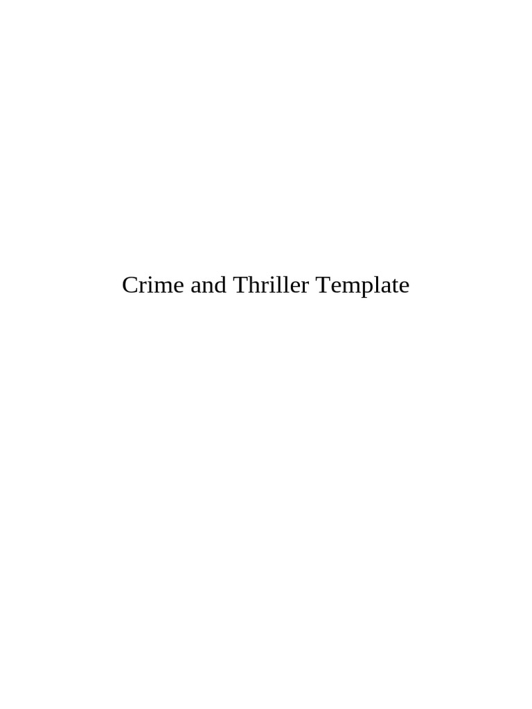 Crime and Thriller Story Structure Guide | PDF | Thriller (Genre ...