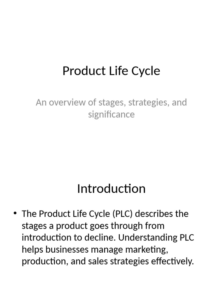 Product Life Cycle Presentation | PDF