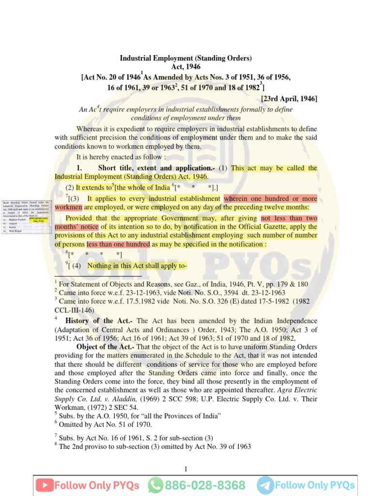 Industrial Employment Standing Orders Act | PDF | Discovery (Law) | Appeal