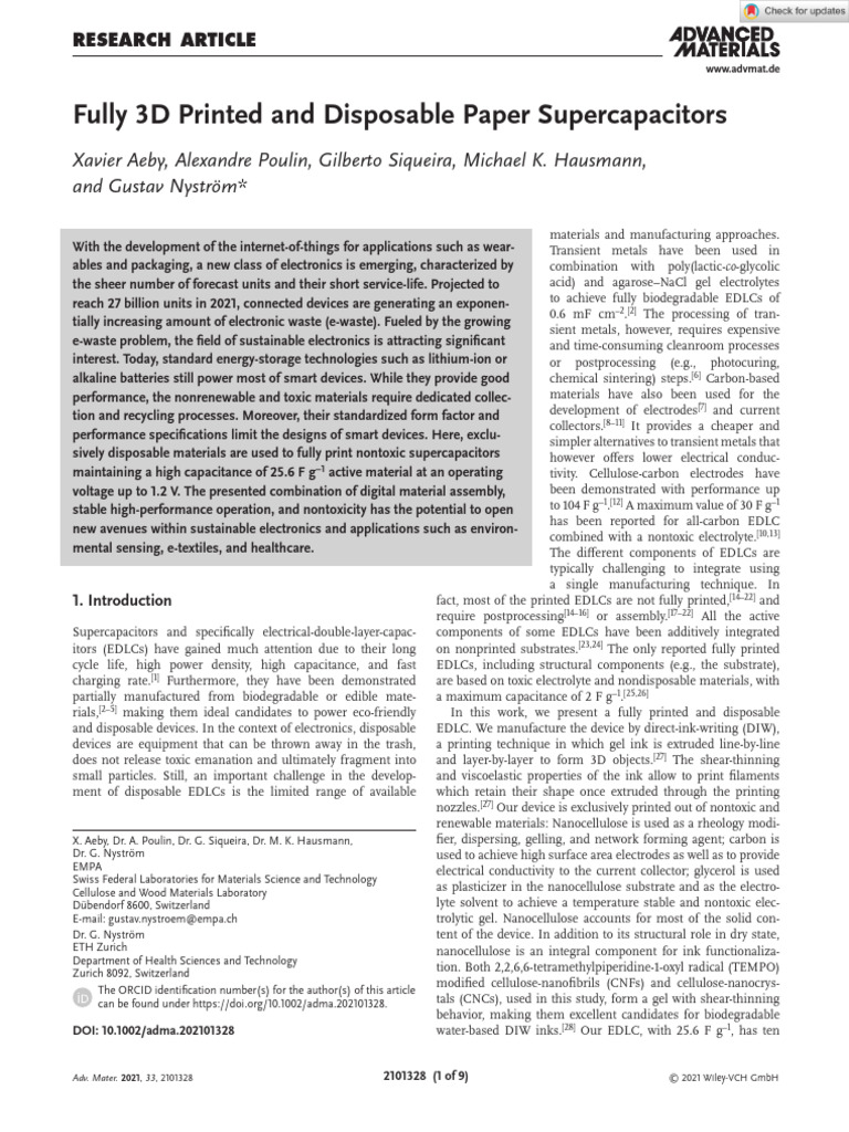 Printed and Disposable Paper | PDF | Electricity | Physical Sciences