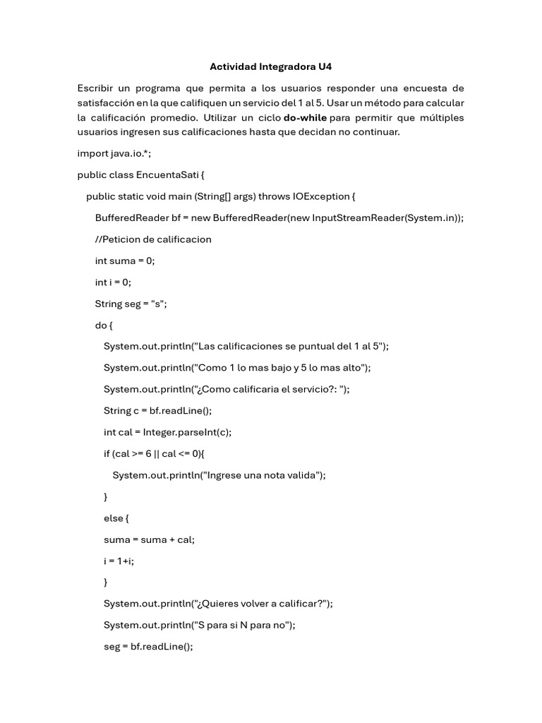 Actividad Integradora U4 | PDF