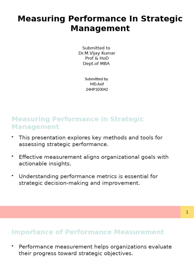 Measuring Performance In Strategic Management | PDF | Performance ...