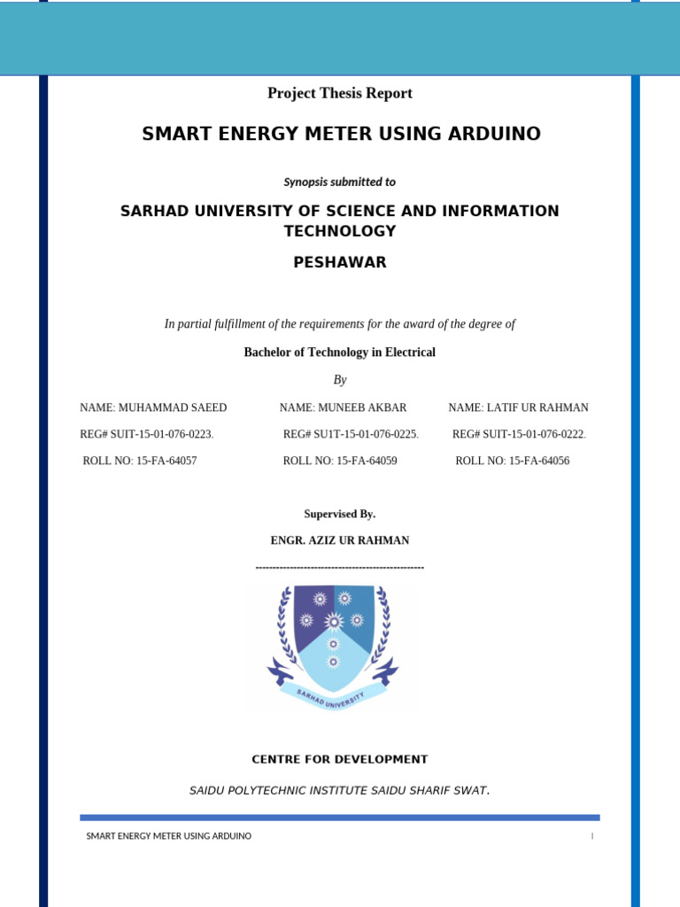 Smart Energy Meter Using Arduino | PDF | Arduino | Electronics