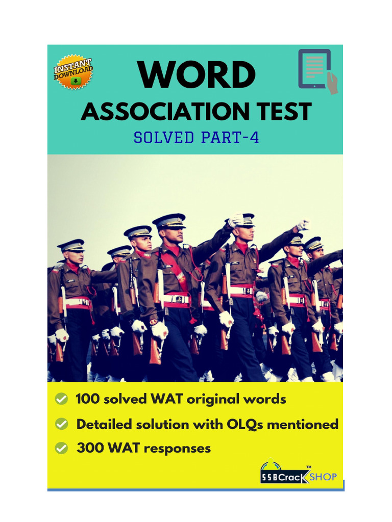 Word Association Test Solved Ebook Part 4 | PDF | Medical Diagnosis