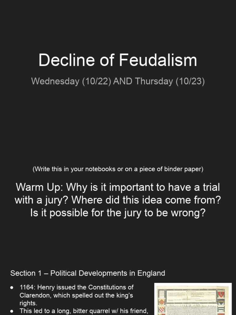 Decline of Feudalism Overview | PDF | Magna Carta | Middle Ages