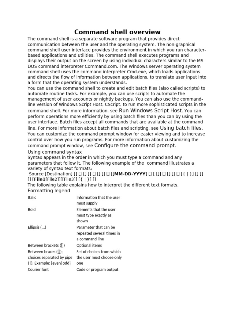Command Shell Overview 1 | PDF | Command Line Interface | Shell (Computing)