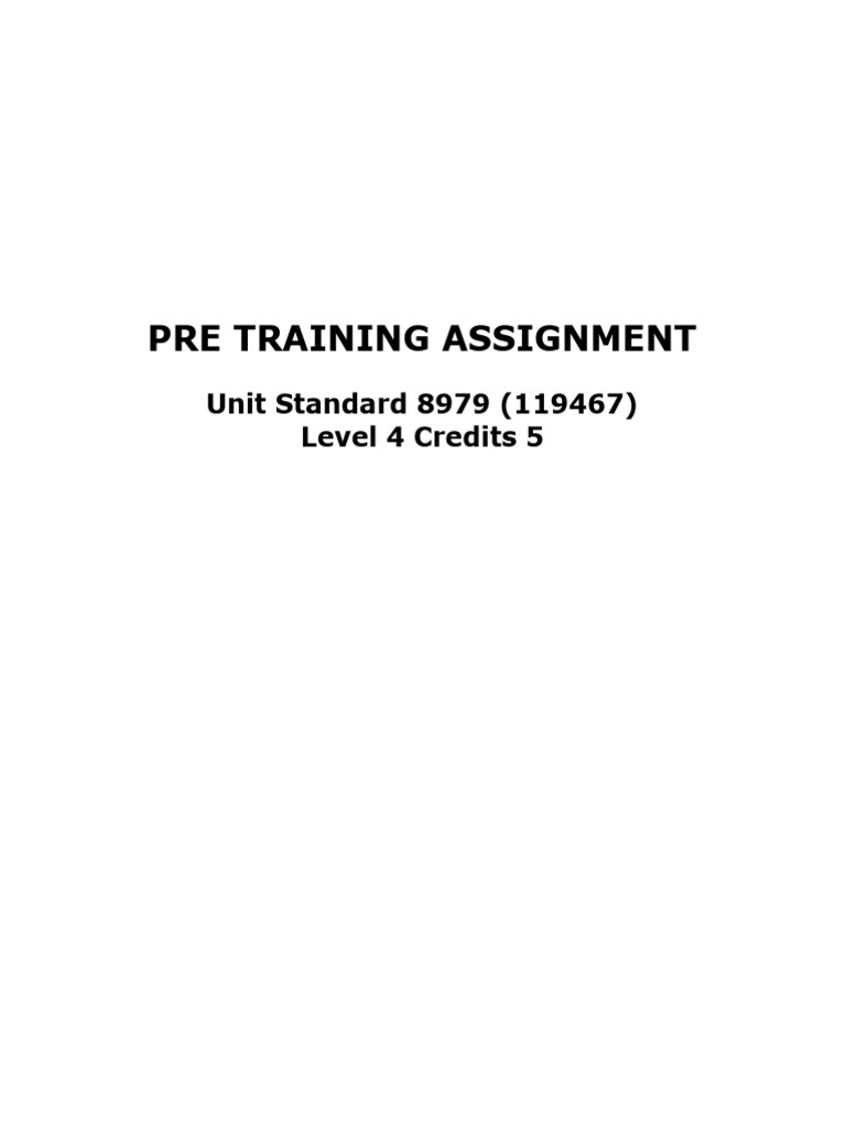 Module 3 Communication Level 4 Pre Training Assessment - 119467 | PDF