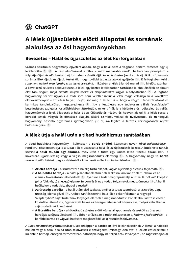 A lélek újjászületés előtti állapotai és sorsának alakulása az ősi hagyományokban | PDF