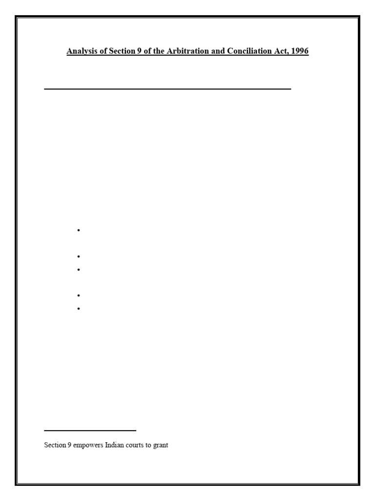 Section 9 of Arbitration Act Explained | PDF | Arbitration | Injunction