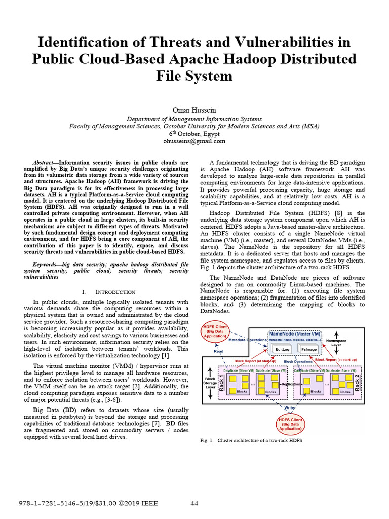 Identification of Threats and Vulnerabilities in Public Cloud-Based ...