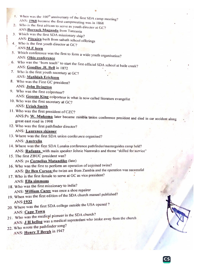 Church Heritage and Bible Truth Questions and Answers | PDF