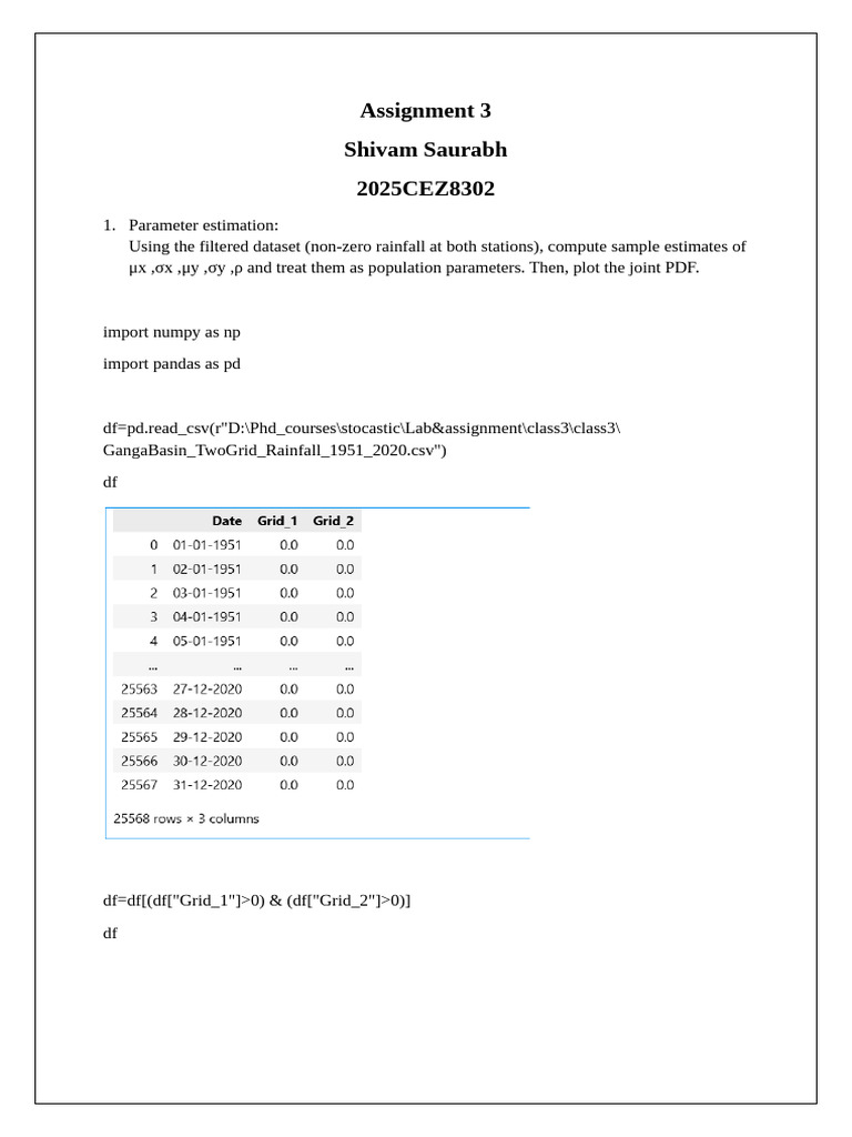 Assignment 3 2025cez8302 | PDF | Statistical Models | Probability