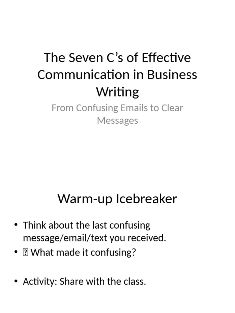 Seven Cs Communication | PDF | Communication