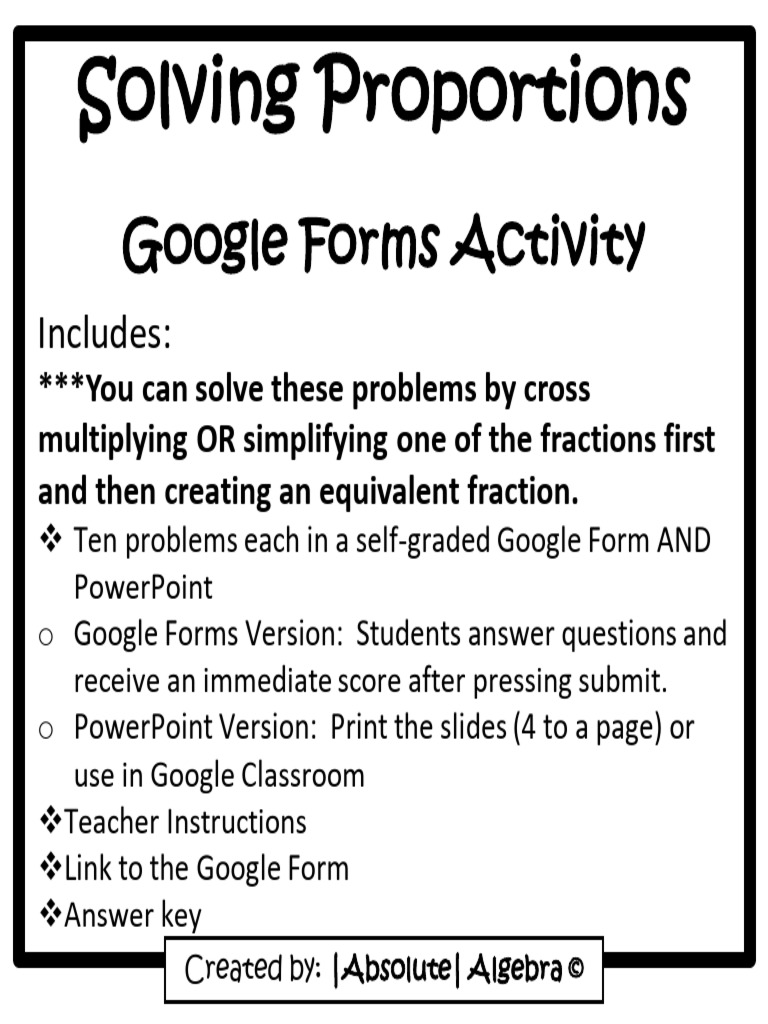 Google Forms Activity: Includes | PDF | Mathematics