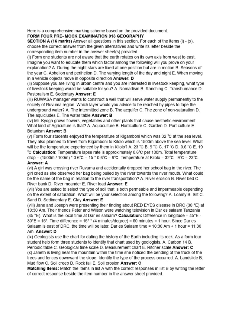 Geography Marking Scheme | PDF | Soil | Agriculture