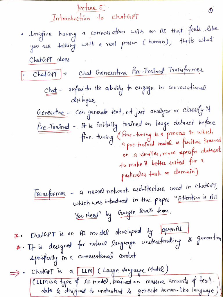 NOTES - Introduction To ChatGPT & It's History | PDF