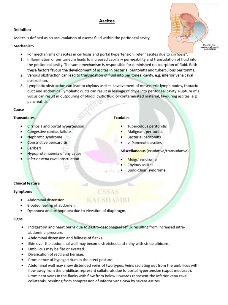 Ascites | PDF | Peritoneum | Vein