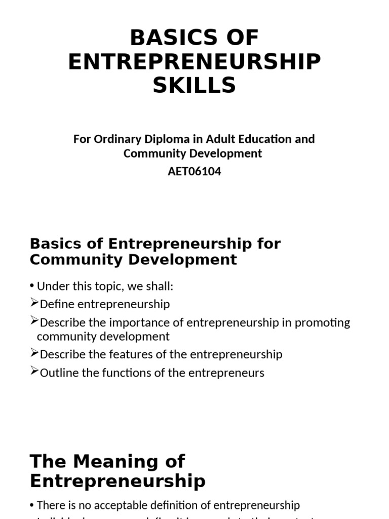 Basics of Entrepreneurship | PDF | Entrepreneurship | Economies