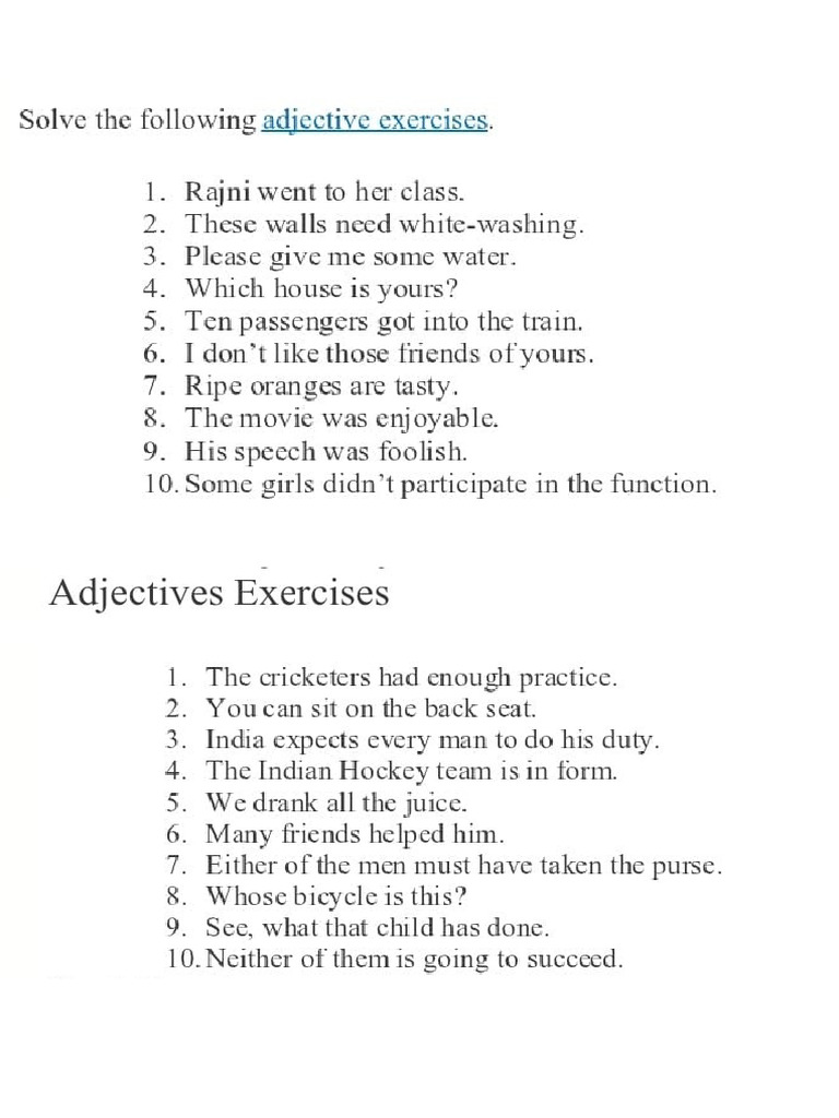 Adjective Exercise - 20250709 - 134830 - 0000 | PDF