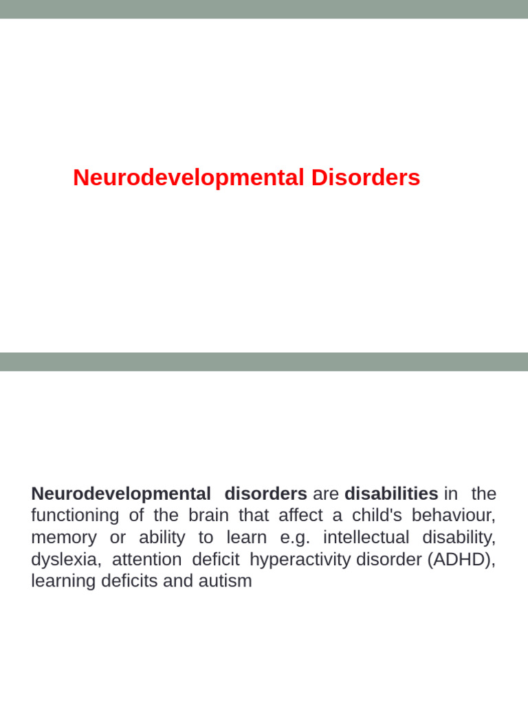 Neurodevelopmental Disorders | PDF | Autism | Mental Disorder