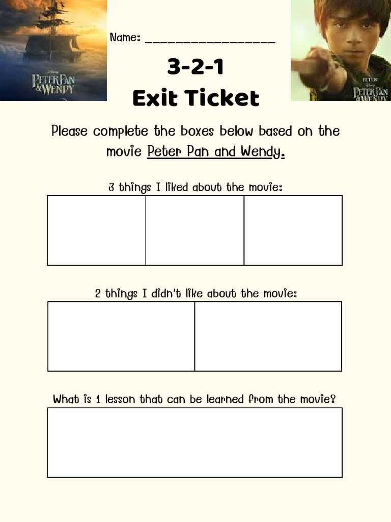 Yellow 3-2-1 Exit Ticket Worksheet For Students | PDF