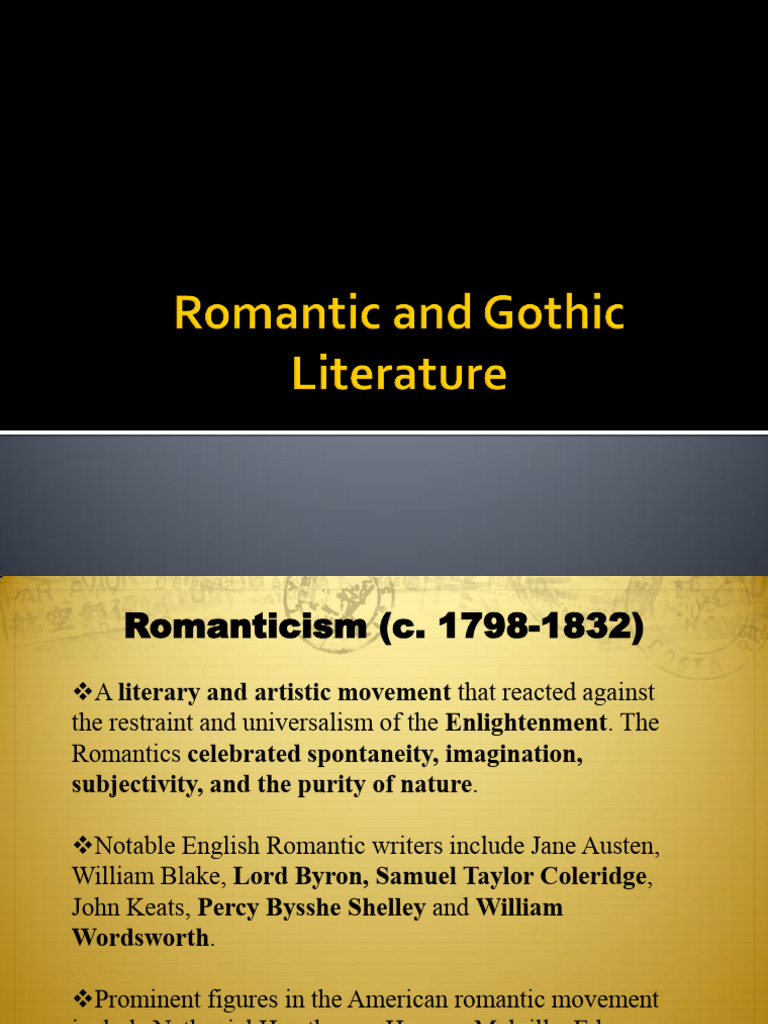Romantic and Gothic Literature | PDF | Romanticism | Gothic Fiction