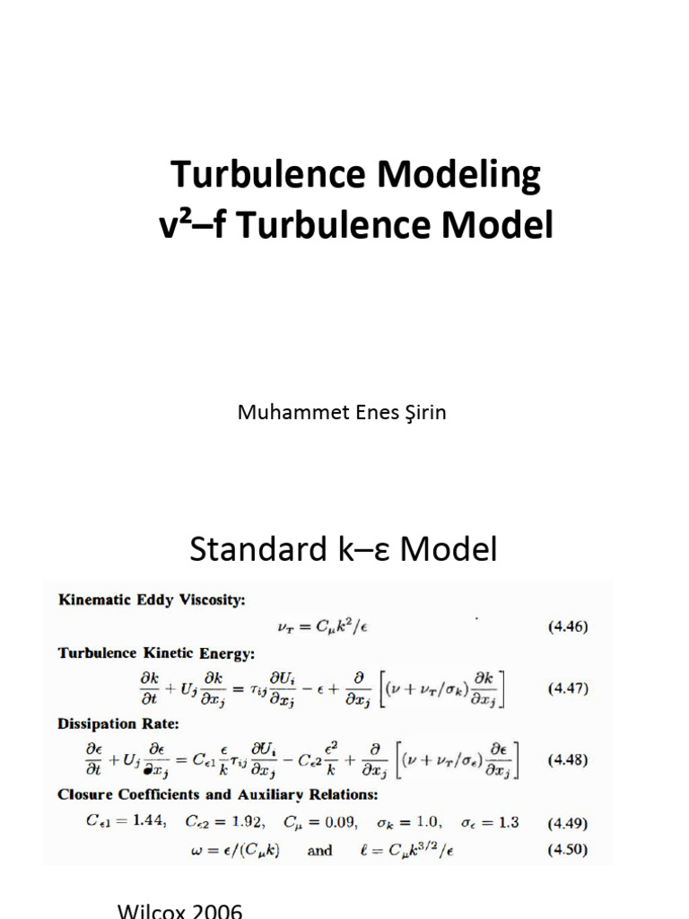 v2f Turbulence Model Presentation PDF | PDF