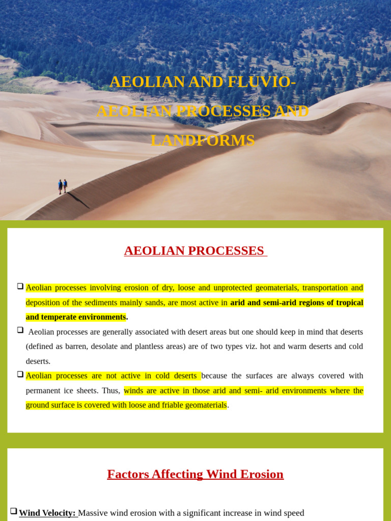 Aeolian Landforms | PDF | Dune | Silt