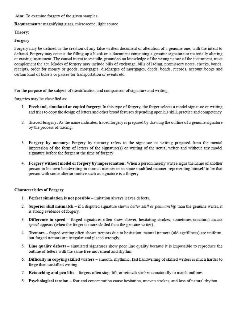 Forgery Practical | PDF | Forgery | Signature