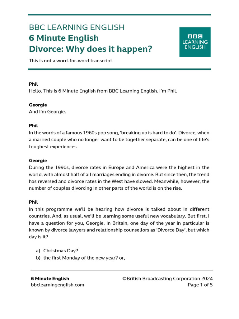 Understanding Divorce Trends and Causes | PDF | Divorce