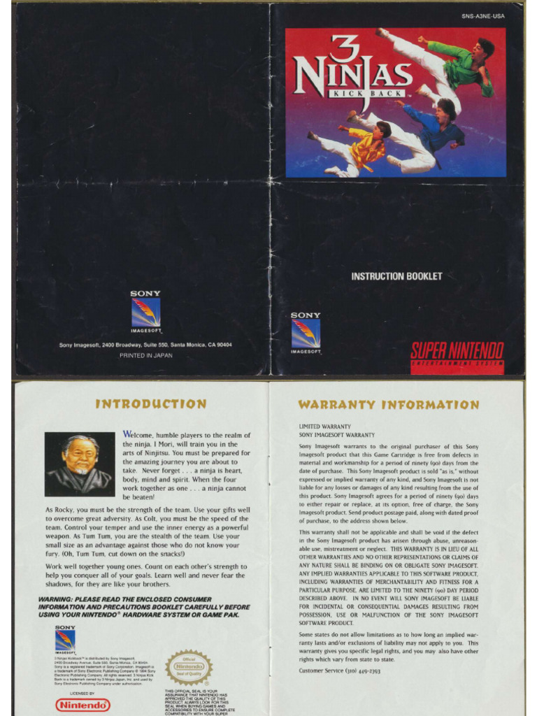 Manual 3 Ninjas SNES | PDF