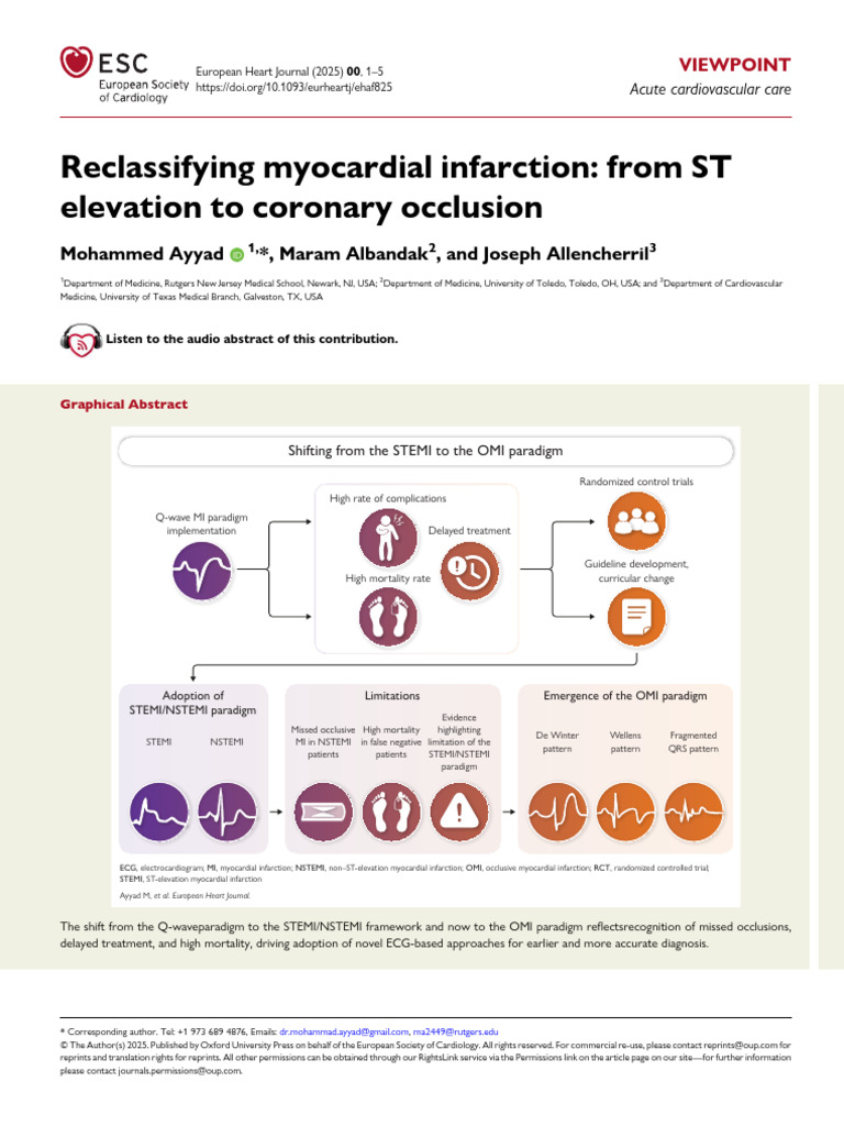 Reclassifying Myocardial Infarction | PDF | Myocardial Infarction ...